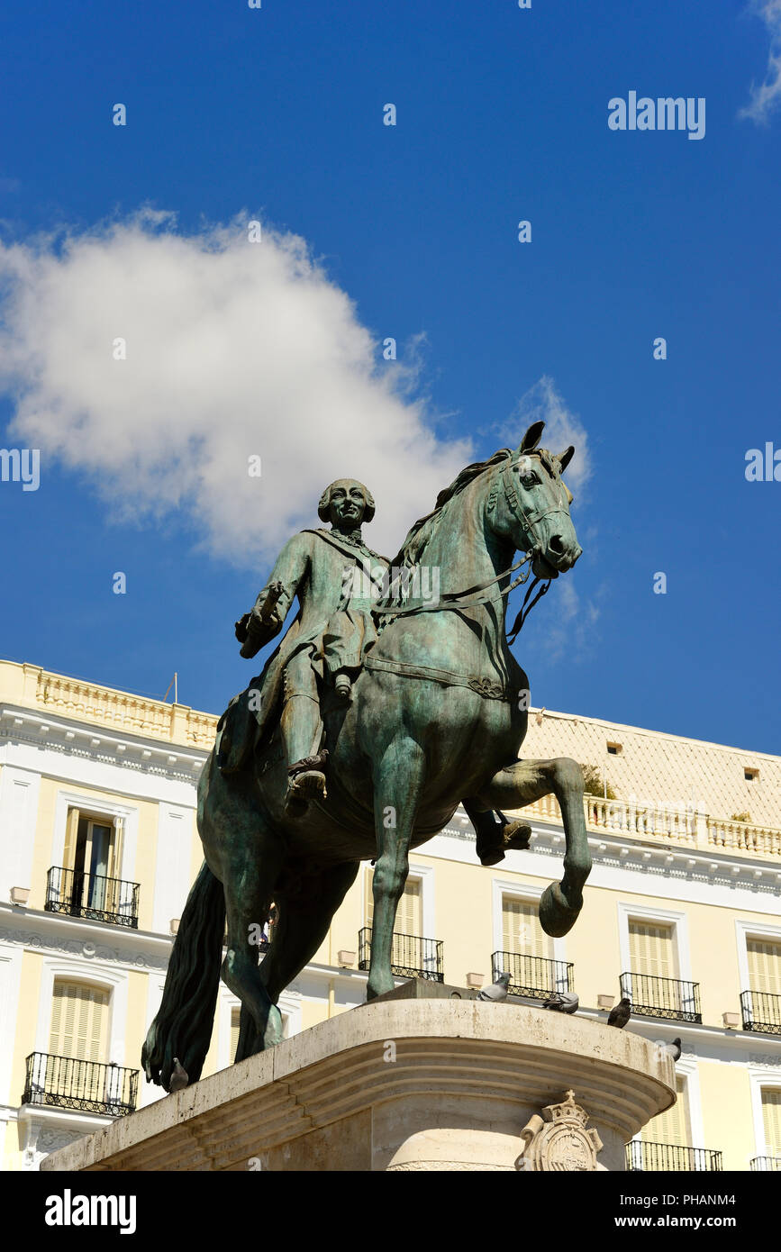 King Carlos III (Charles the 3rd). Puertas del Sol. Madrid, Spain Stock ...
