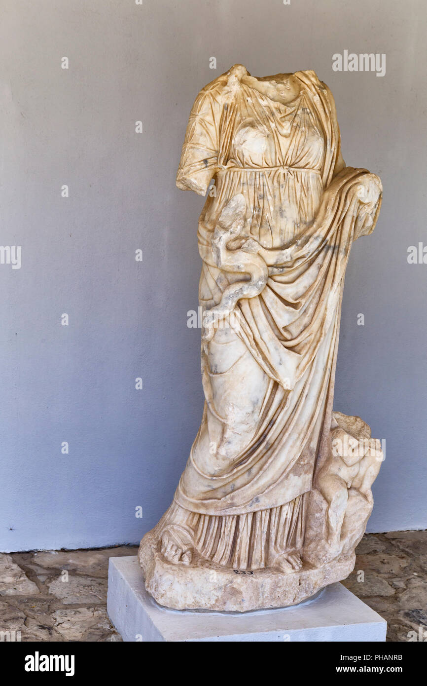 Antique sculpture, Ancient Odeon, Gortyn, Crete, Greece Stock Photo - Alamy