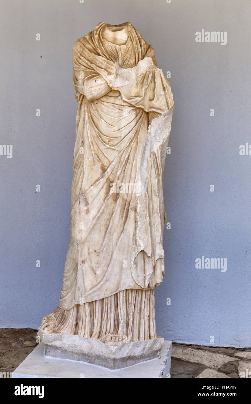 Antique sculpture, Ancient Odeon, Gortyn, Crete, Greece Stock Photo - Alamy