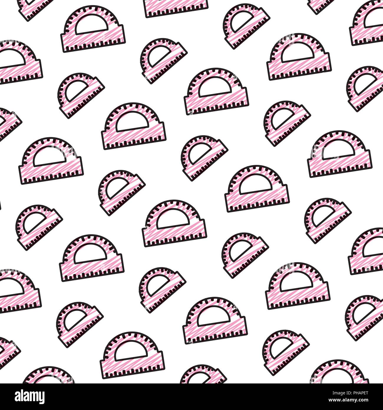 doodle conveyor ruler school utensil background vector illustration ...