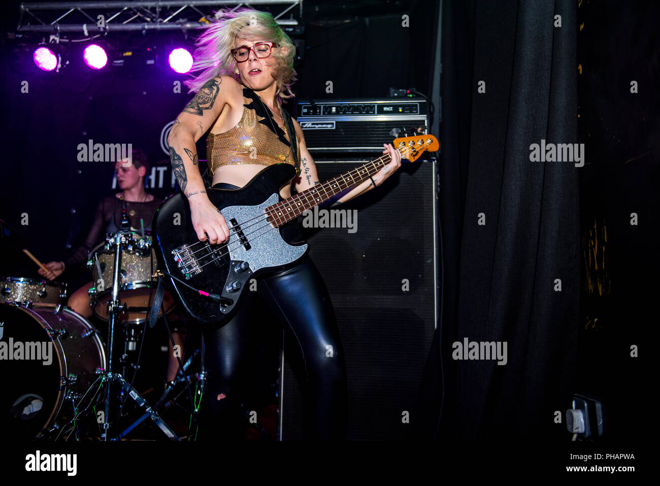 30th August 2018. Molly Sides [vocals], Whitney Petty [guitar], Leah ...