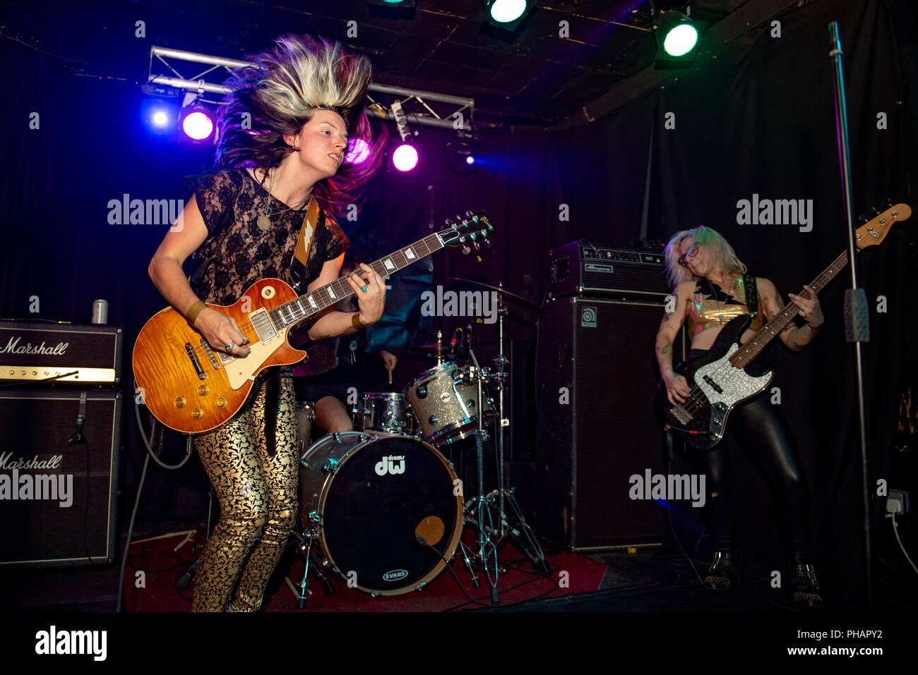 30th August 2018. Molly Sides [vocals], Whitney Petty [guitar], Leah ...