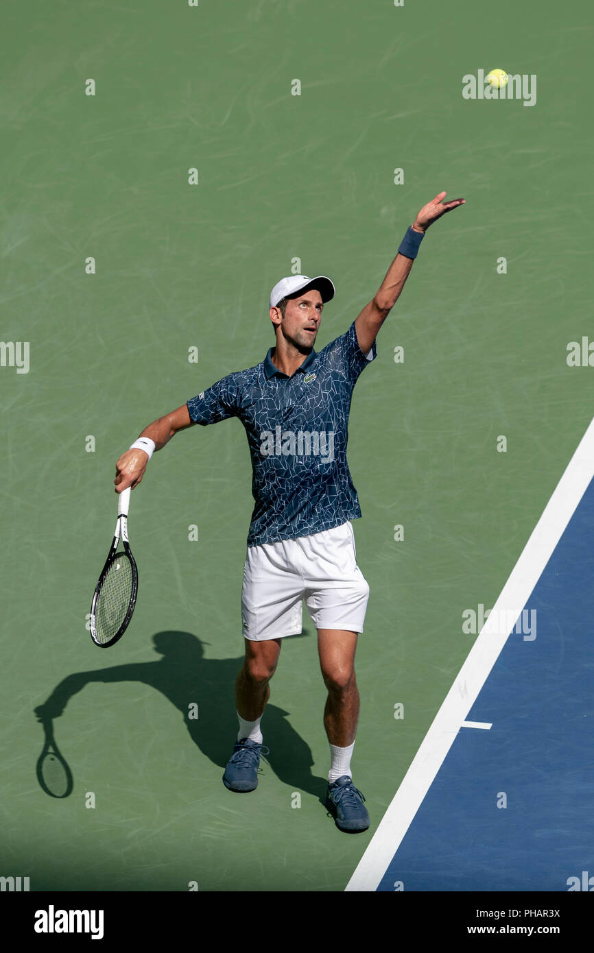 Novak Djokovic (SBR) competing at the 2018 US Open Tennis Stock Photo ...