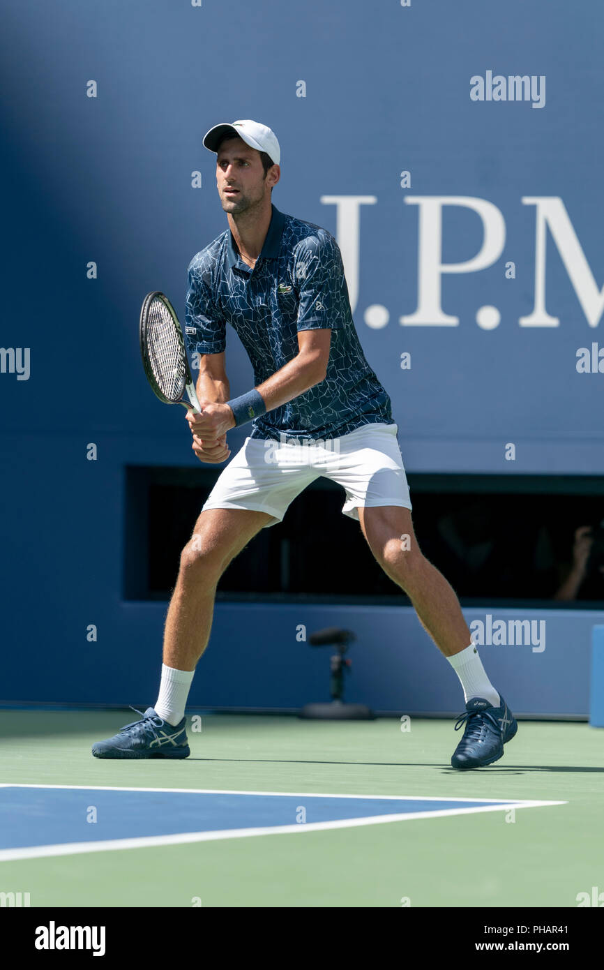 Novak Djokovic (SBR) competing at the 2018 US Open Tennis Stock Photo ...