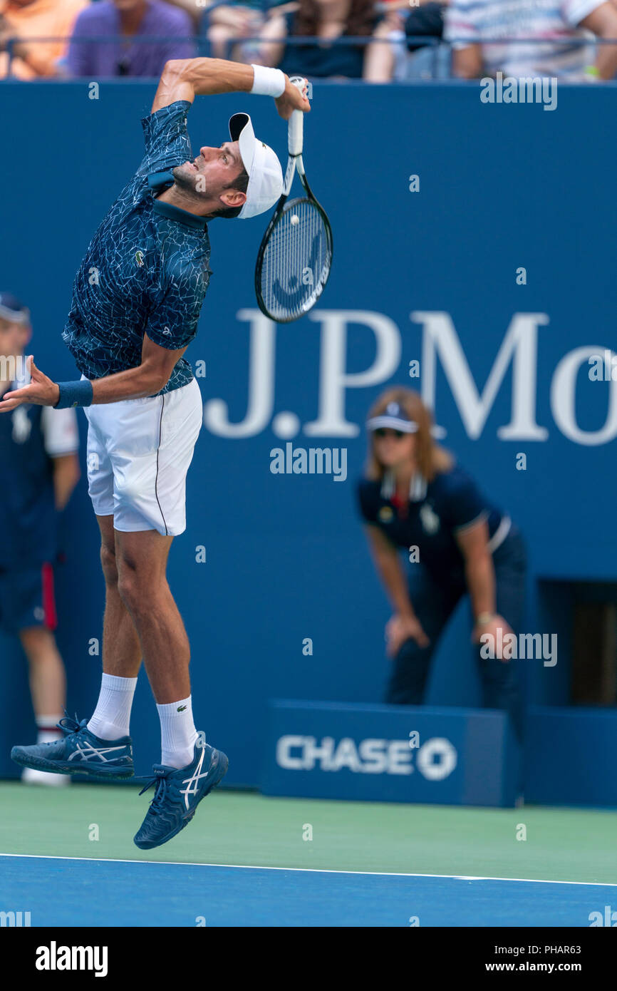 Novak Djokovic (SBR) competing at the 2018 US Open Tennis Stock Photo ...