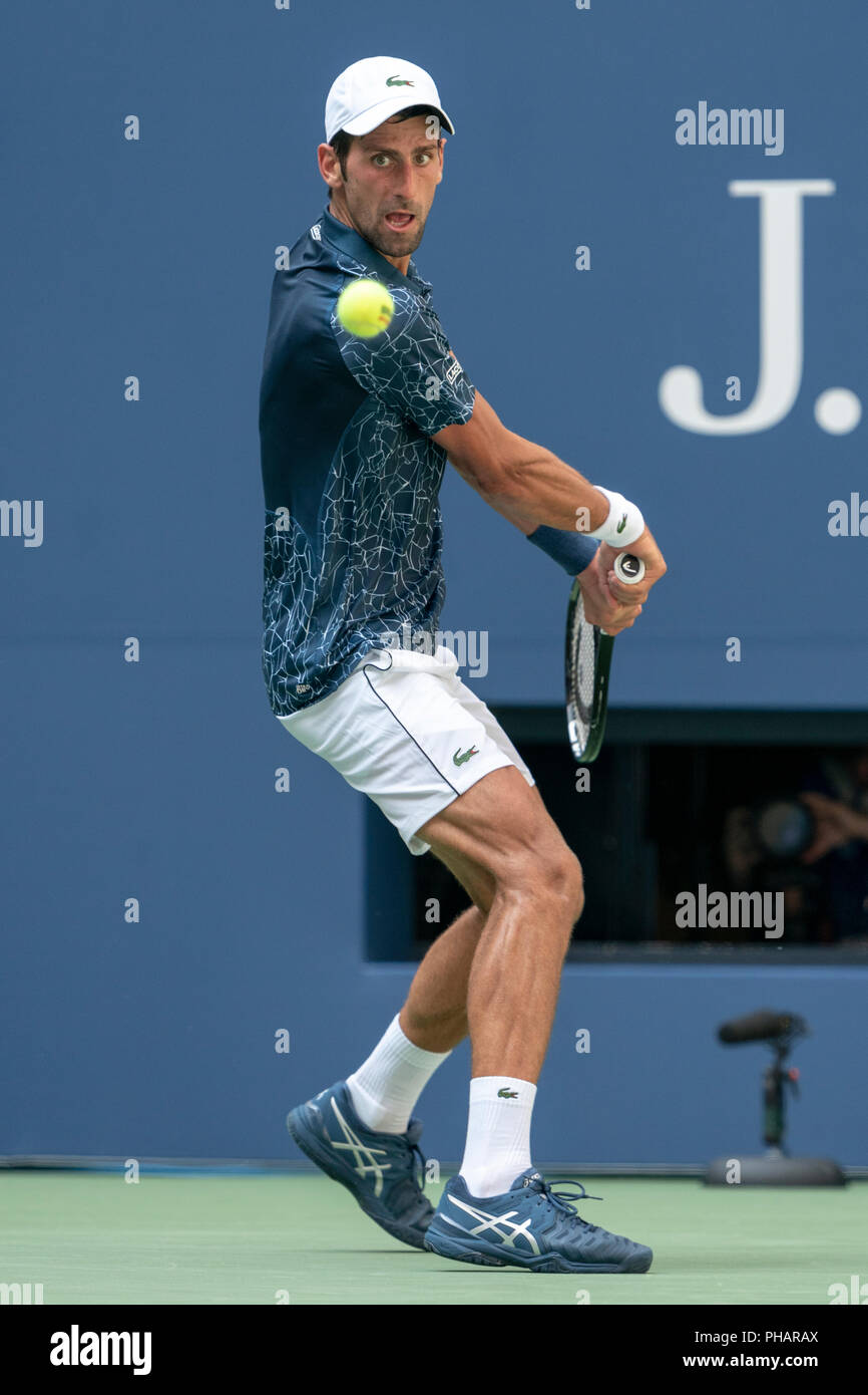 Novak Djokovic (SBR) competing at the 2018 US Open Tennis Stock Photo ...