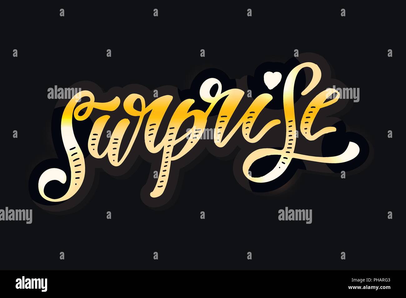 Surprise lettering Calligraphy Brush Text Holiday Vector illustration ...
