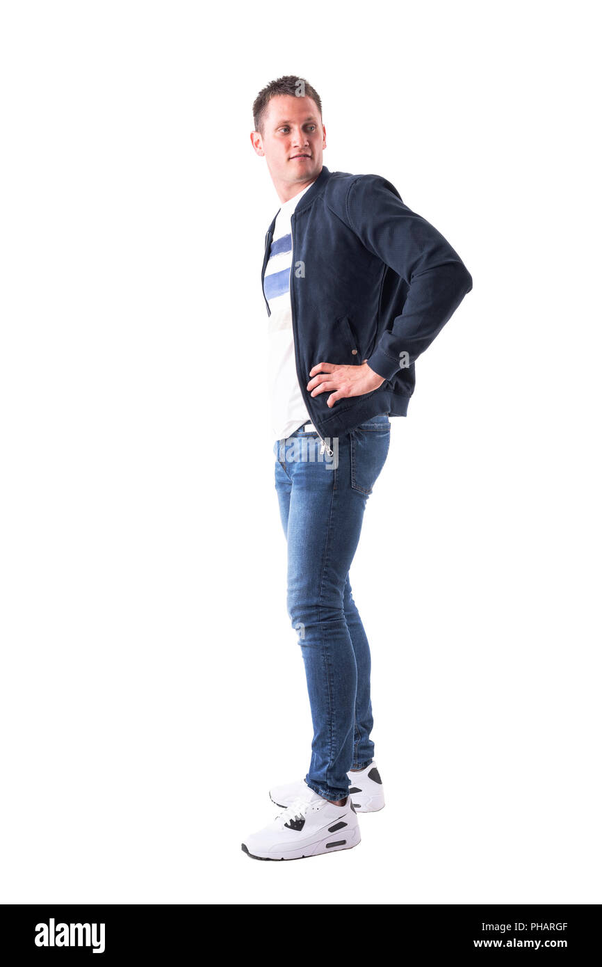 Male model arms behind head hi-res stock photography and images - Alamy