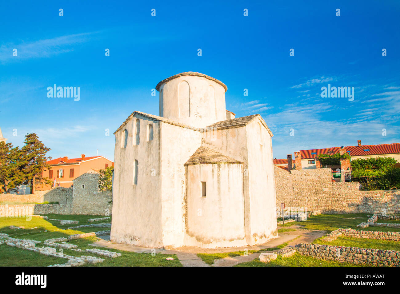 Medieval church of Holy Cross from 9th century and archaeological site ...
