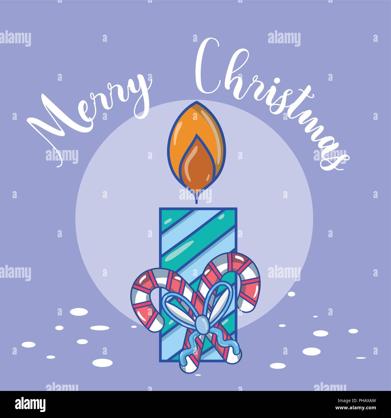 Merry christmas card with candle cartoons vector illustration graphic ...