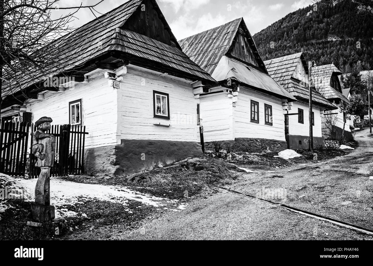 Beautiful wooden houses in Vlkolinec village, Slovak republic, Unesco ...