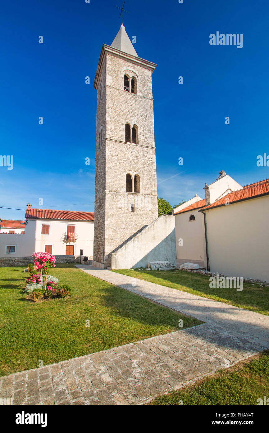 Tower bell of church of Saint Anselmo in Nin, Dalmatia, Croatia Stock ...