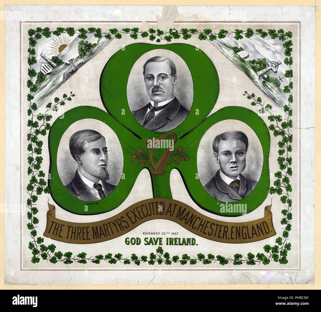 The three martyrs executed at Manchester, England ca. 1893 Stock Photo ...