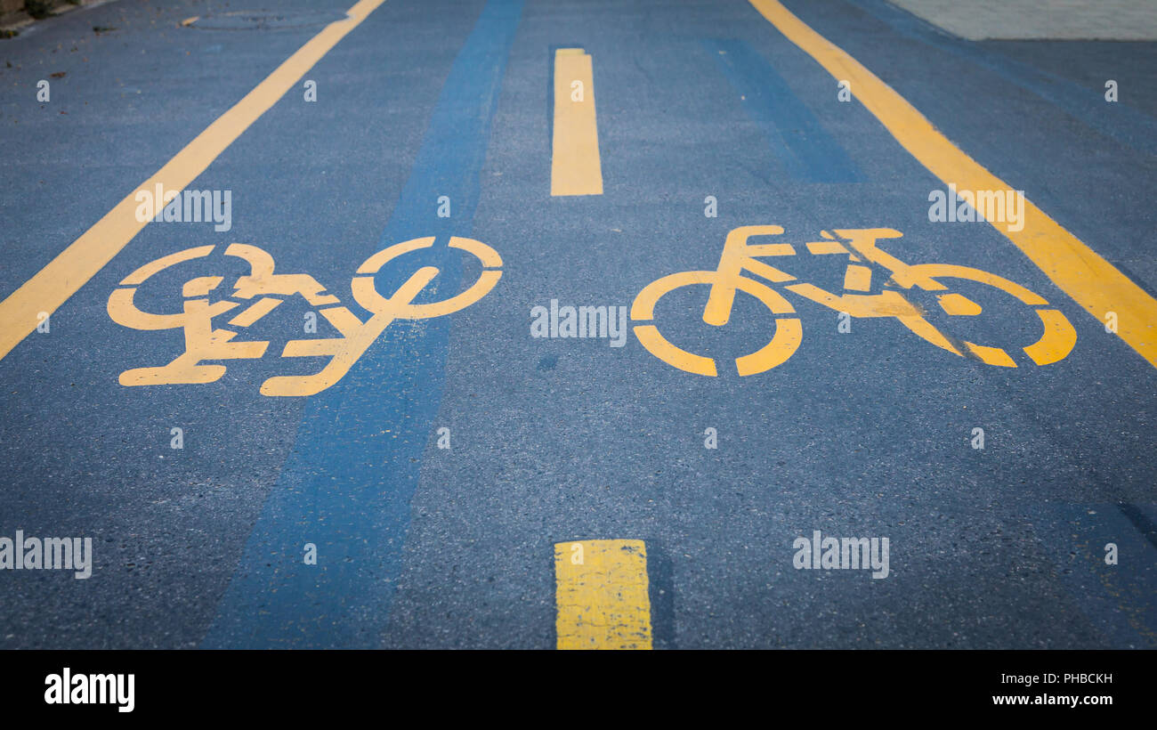 Traffic signs painted on pavement hi-res stock photography and images ...