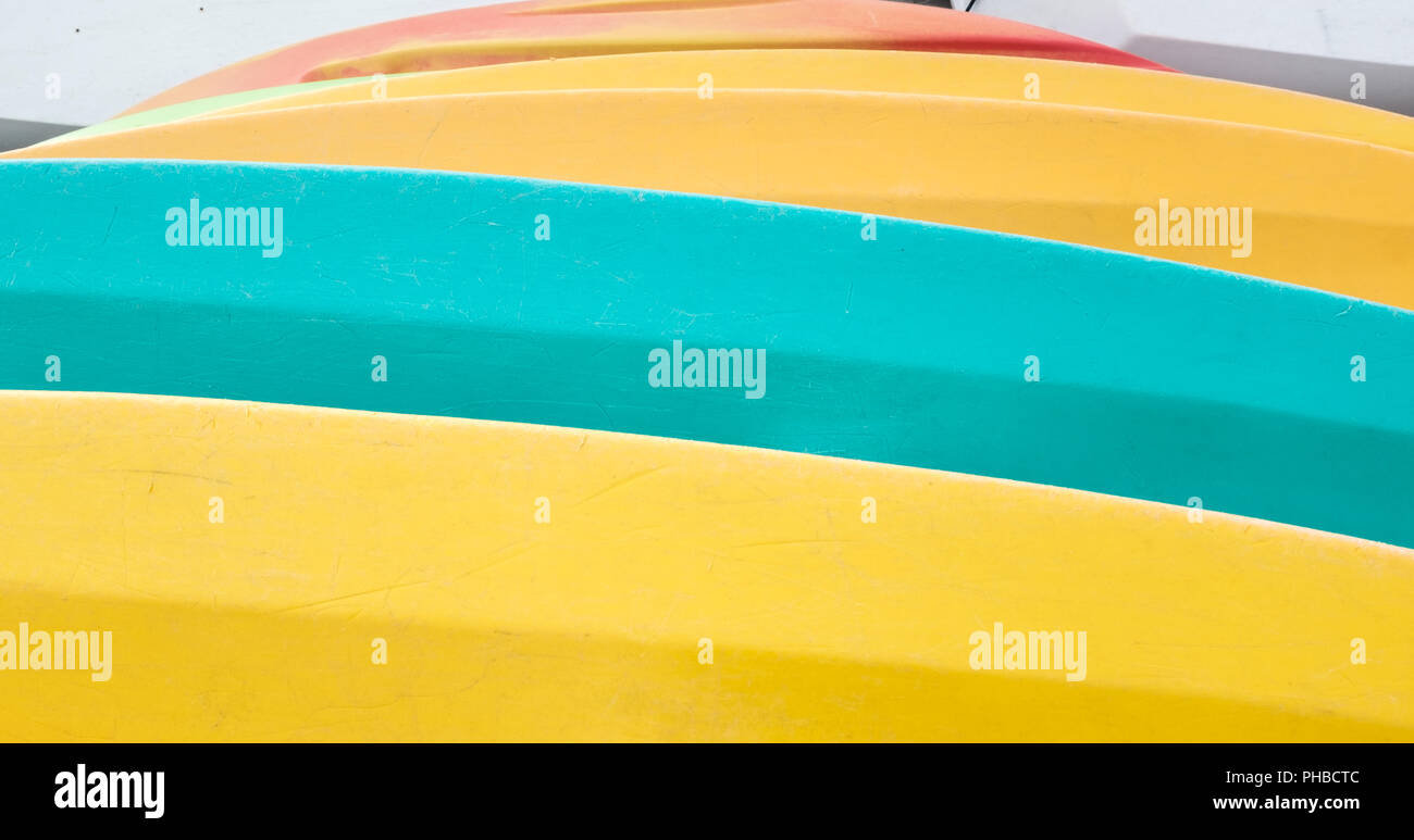 Stack of colorful surf boards, Etretat, France Stock Photo - Alamy