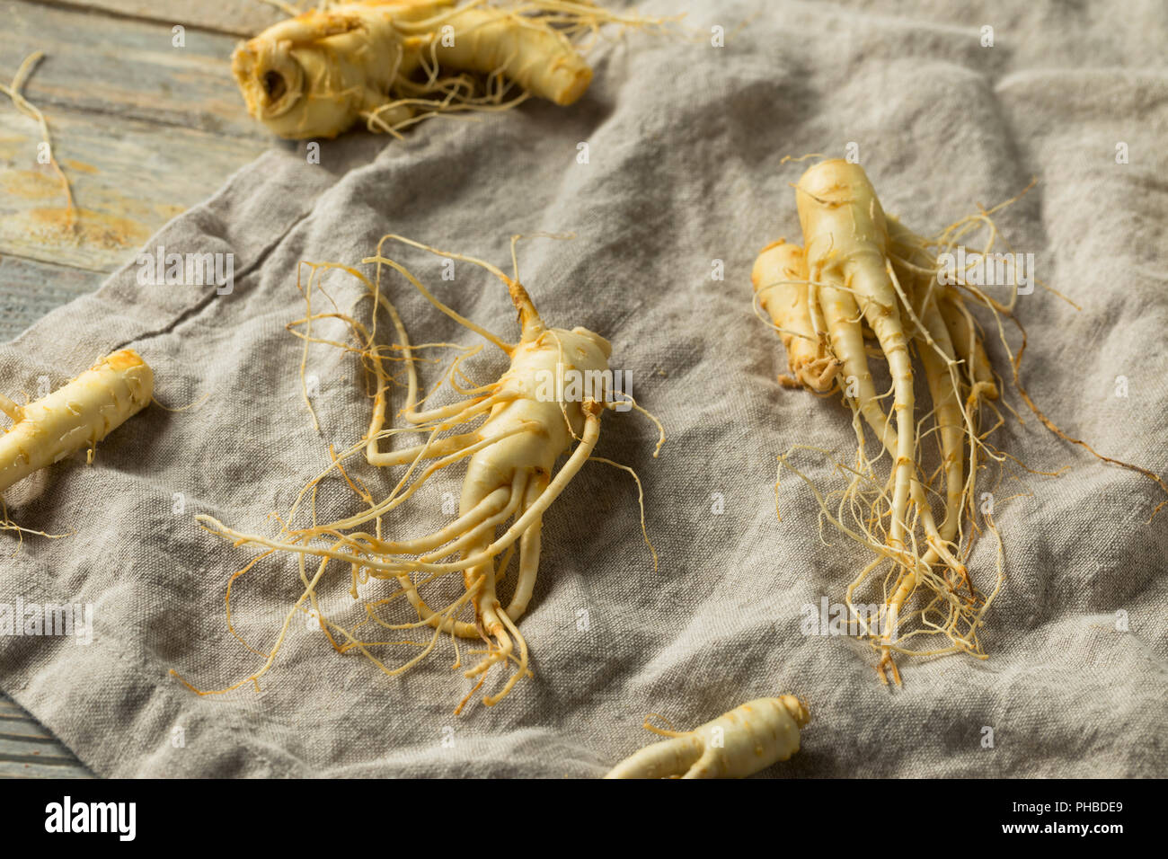 Raw Organic Healthy Ginseng Root Ready to Use Stock Photo - Alamy