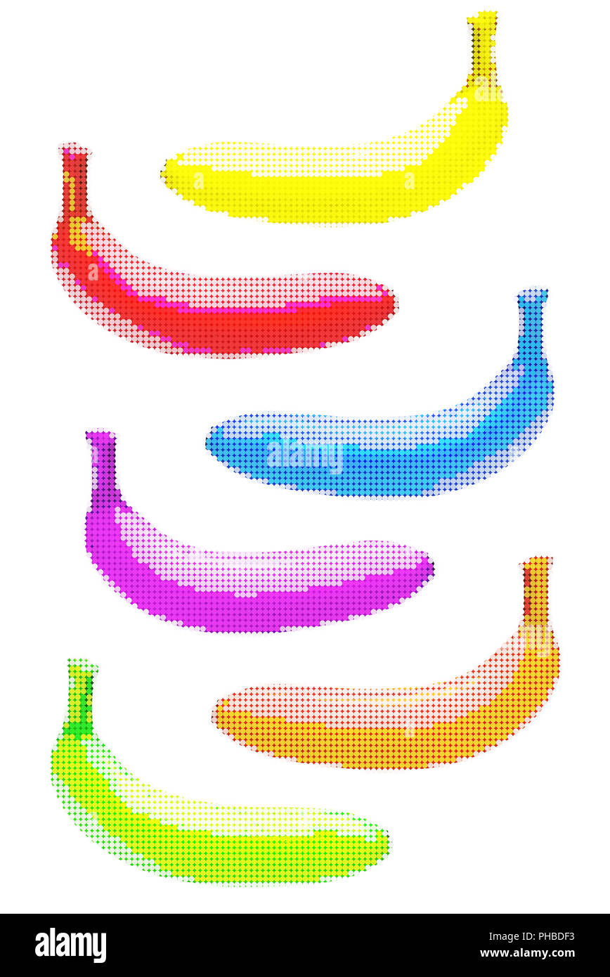 set of bananas colorful concept Stock Photo - Alamy