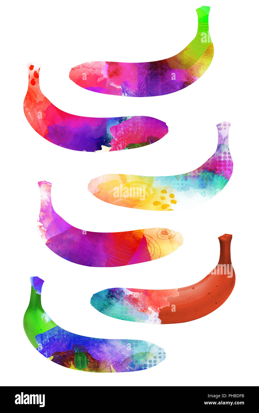 set of bananas quirky colorful concept Stock Photo - Alamy
