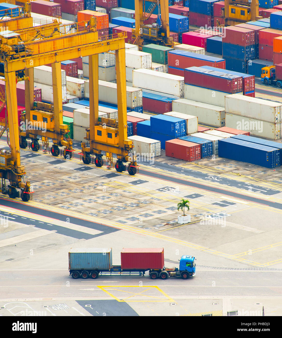 Container truck aerial hi-res stock photography and images - Alamy