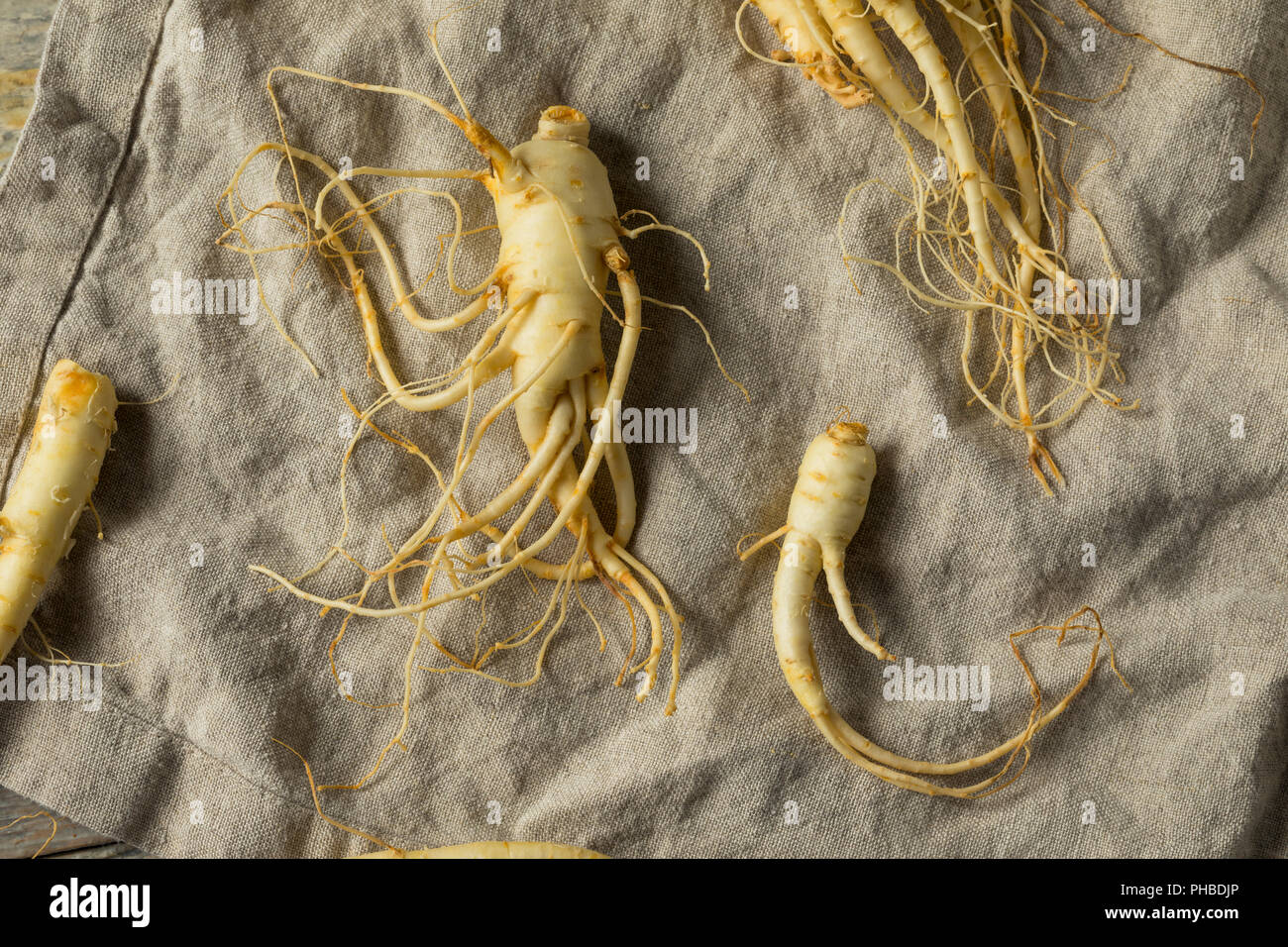 Raw Organic Healthy Ginseng Root Ready to Use Stock Photo - Alamy