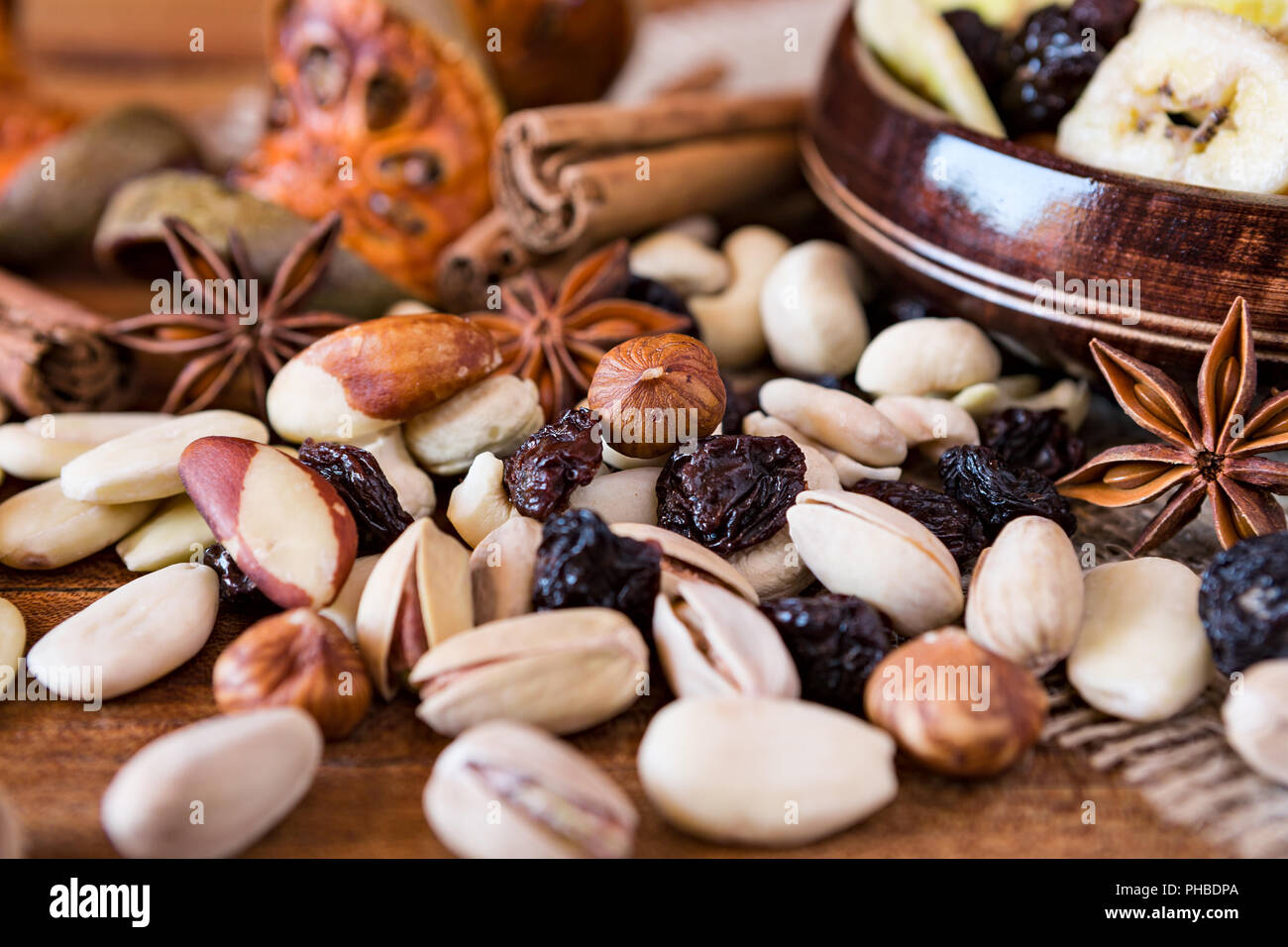 Nuts fruits snack mix dried food diet hi-res stock photography and images - Alamy