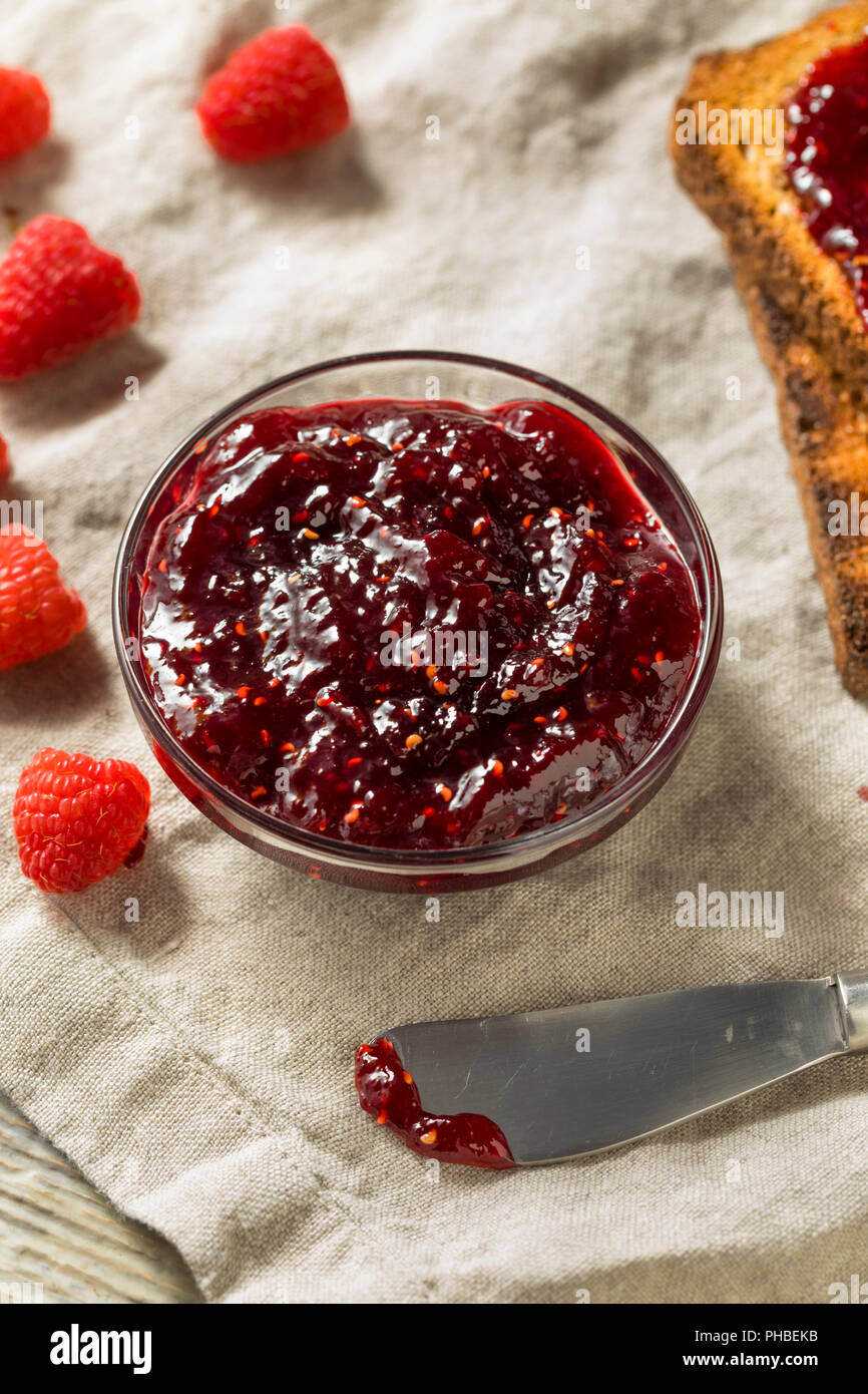 Healthy Homemade Raspberry Jam Preserve Ready to Eat Stock Photo - Alamy