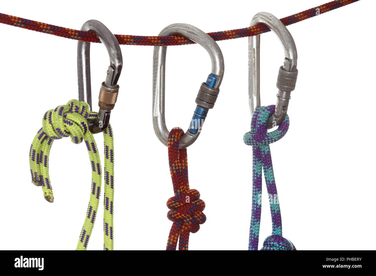 three hooks on line Stock Photo - Alamy