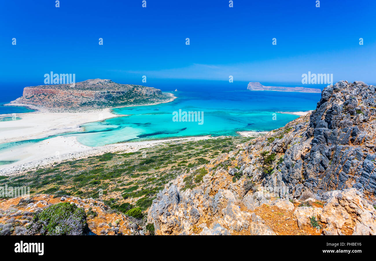 Balos Bay Beach, Gramvousa Peninsula, Crete, Greek Islands, Greece ...