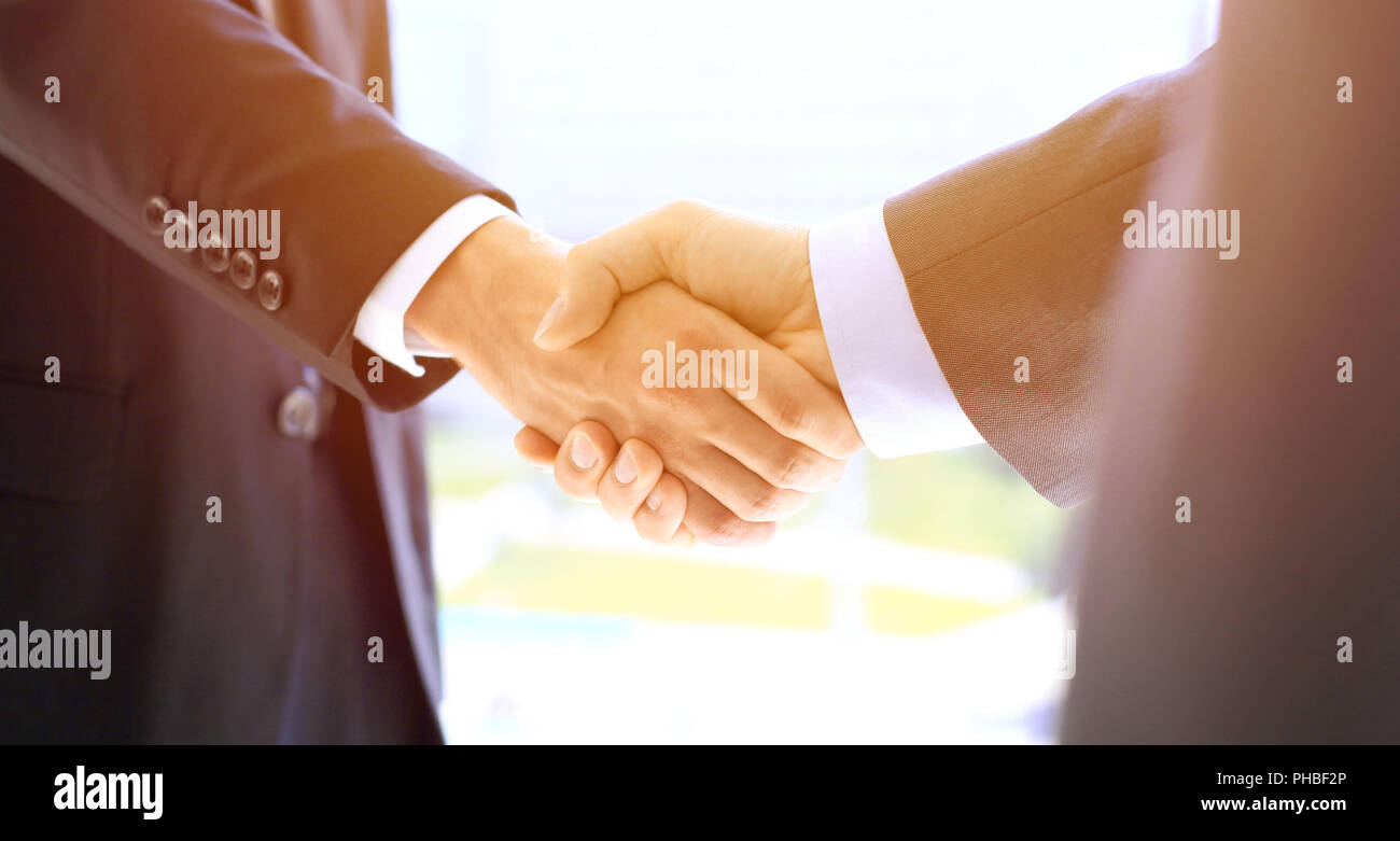 Business people shaking hands as a sign of agreement. Success concept ...