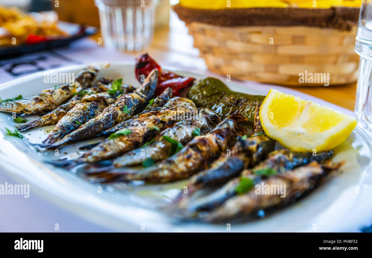 Crete food sardines hi-res stock photography and images - Alamy