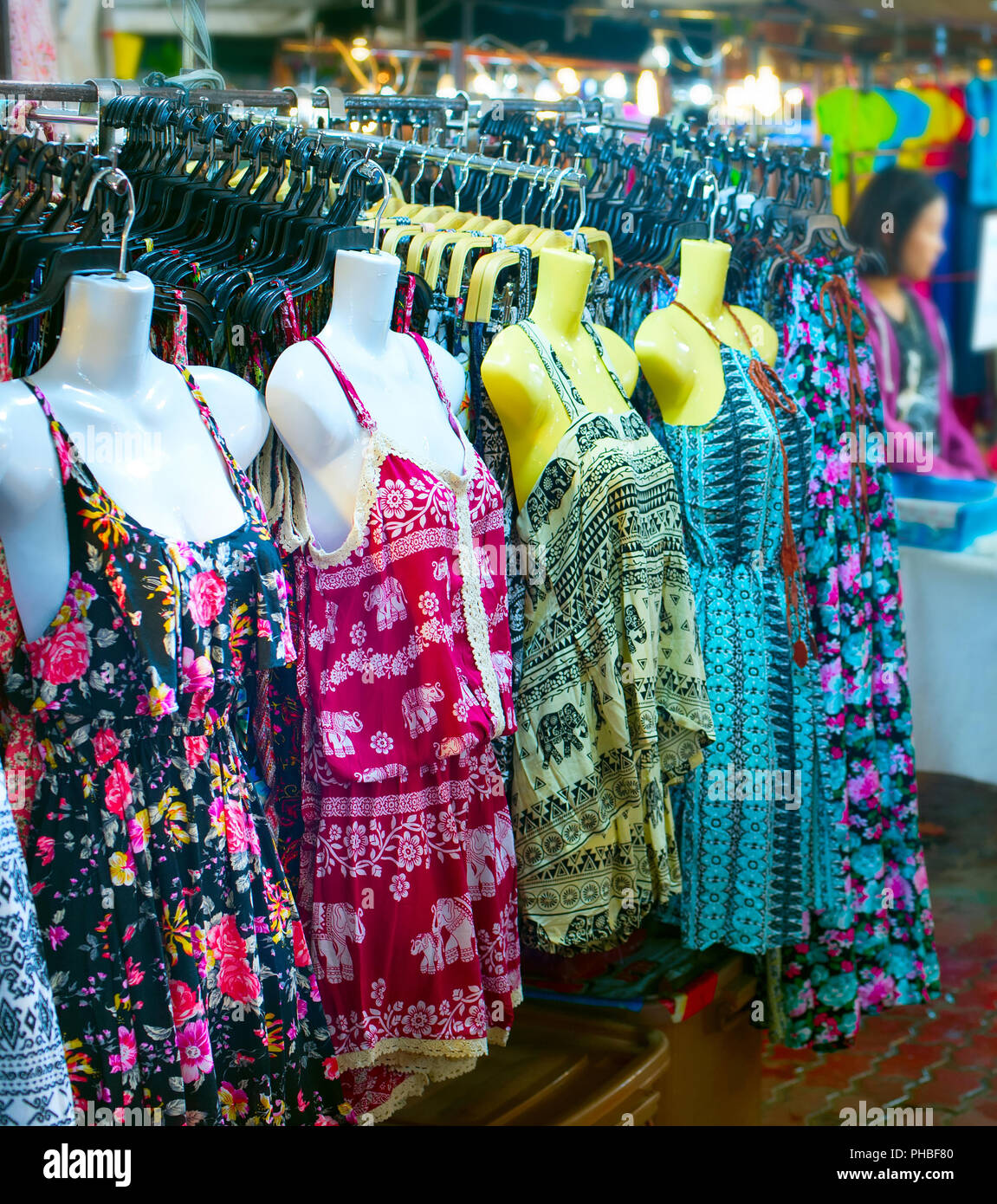 Dresses at Thailand night market Stock Photo - Alamy