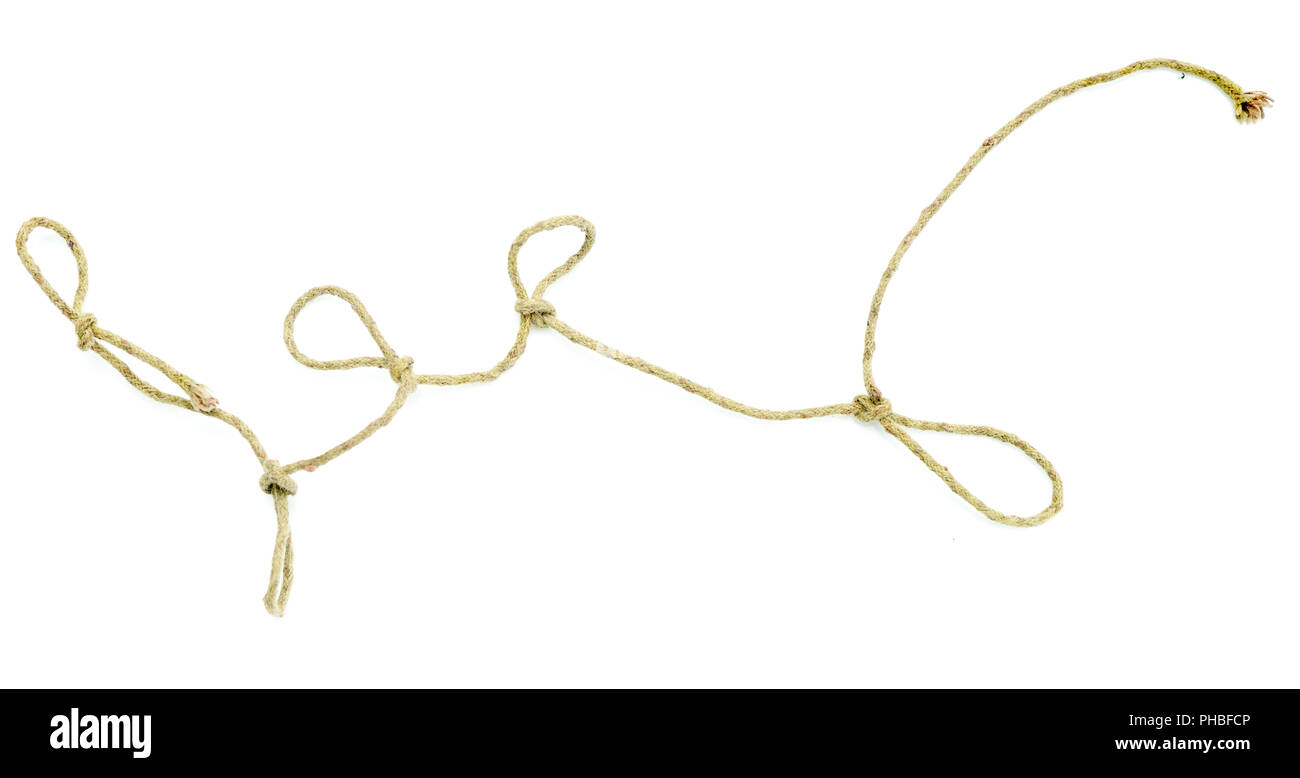 Knots on rope Stock Photo - Alamy