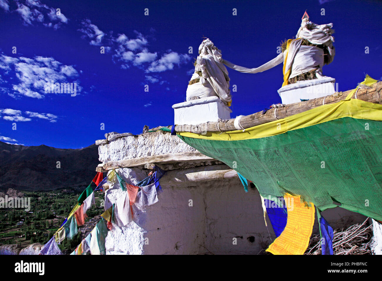 Looking down towards Leh and the Indus Valley from Leh Palace, Leh ...