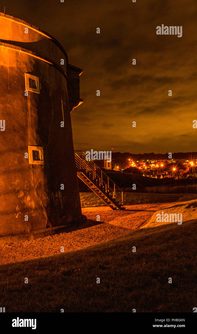 Martello Tower Night Stock Photo - Alamy