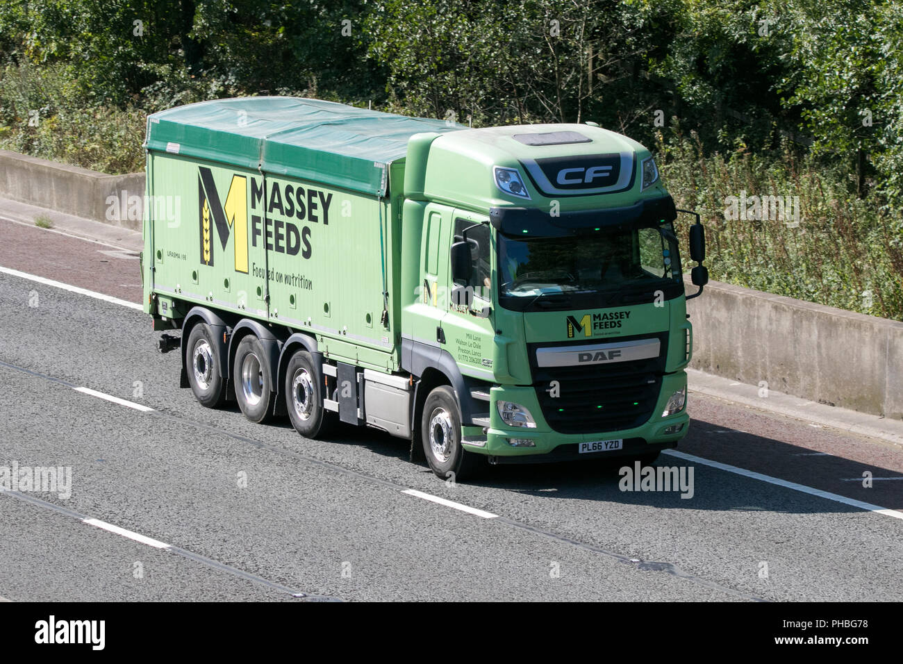 articulated lorry on motorway highway M6 delivery logistics haulage ...