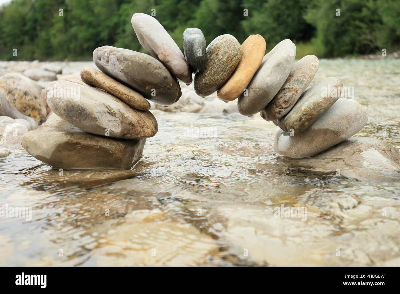 different stones as bridge Stock Photo - Alamy
