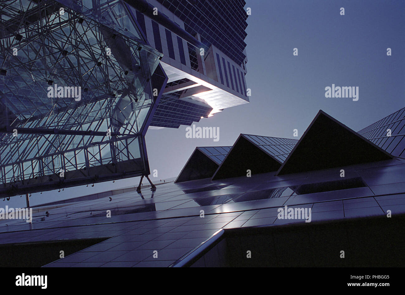 looking up at a modern tower block: 821 Pacific Highway, Chatswood ...