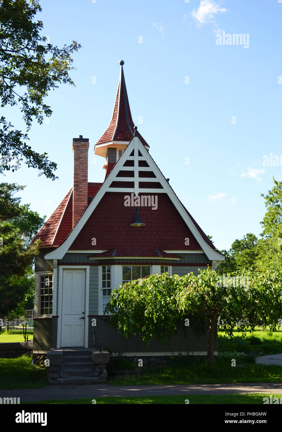 Old small house in the middle of park in Minneapolis, Minnesota, USA ...