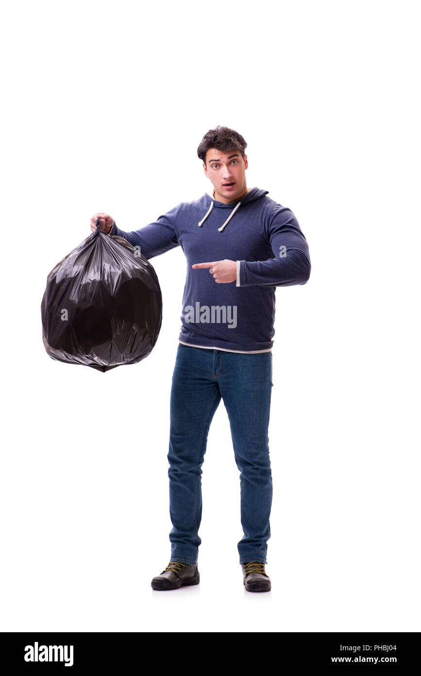 Waste disposal garbage collection man Cut Out Stock Images & Pictures ...