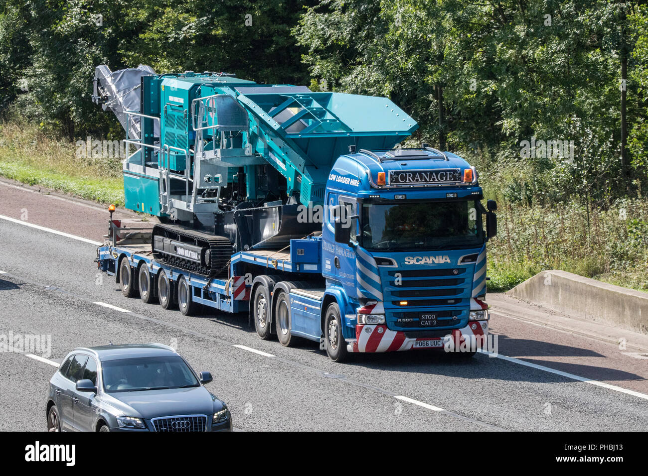 articulated lorry on motorway highway M6 delivery logistics haulage ...