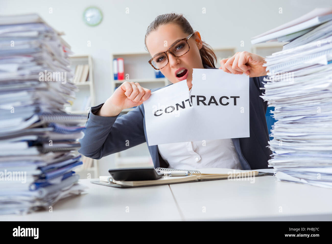 Cancel business contract torn paper hi-res stock photography and images ...