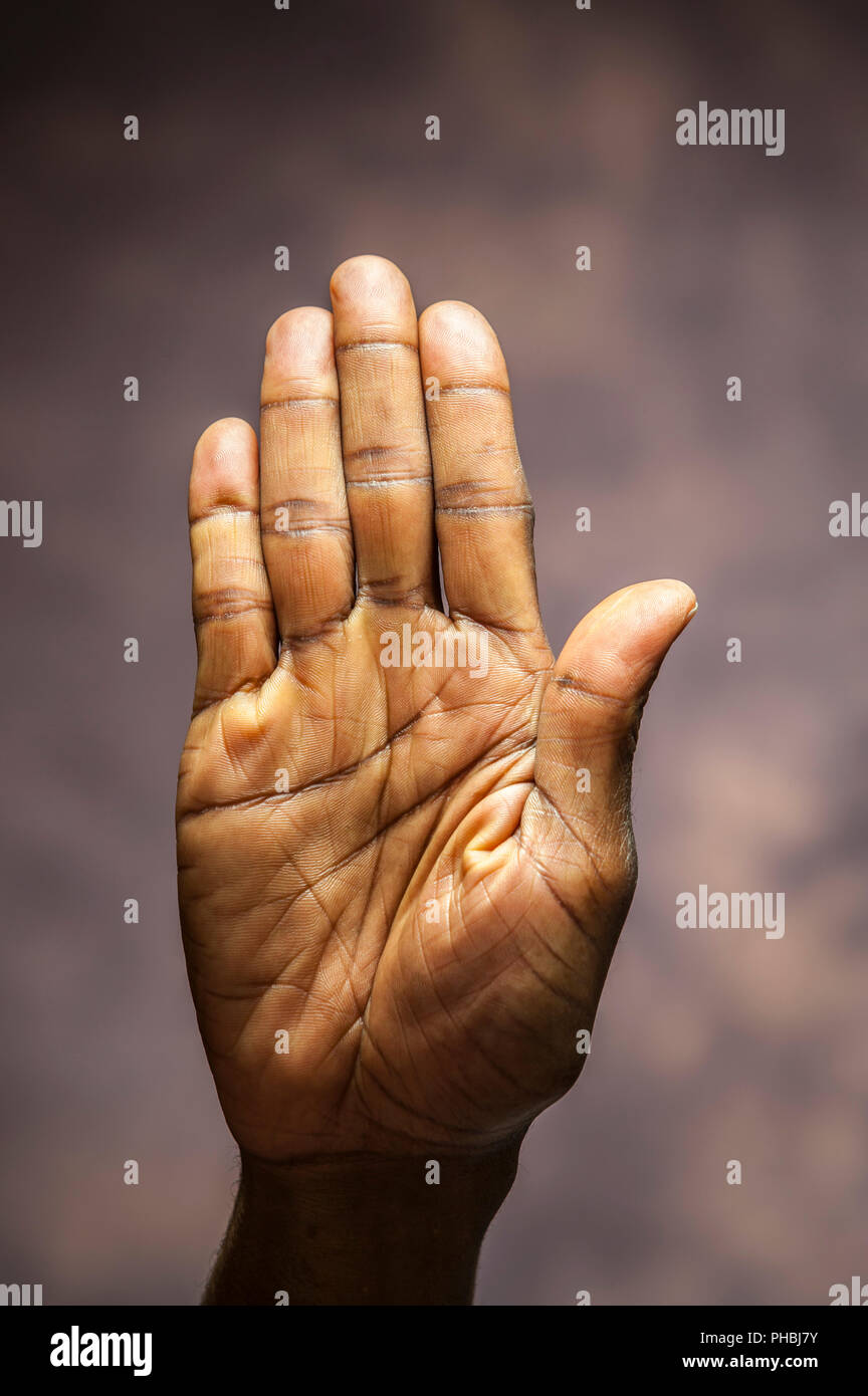 Left hand palm up hi-res stock photography and images - Alamy