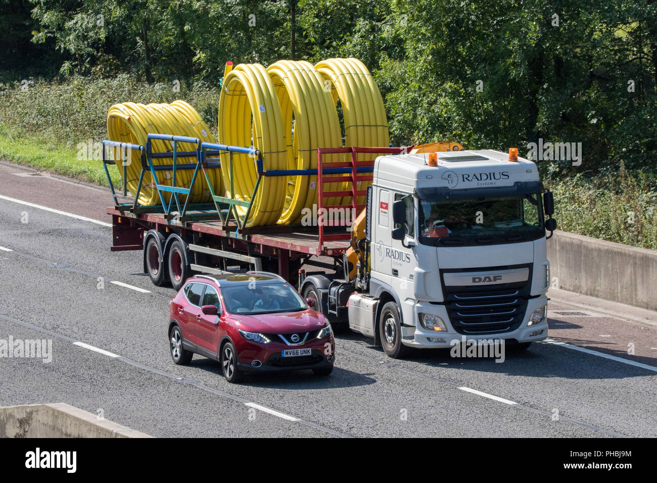 articulated lorry on motorway highway M6 delivery logistics haulage ...