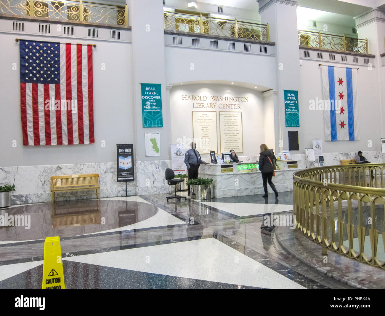Chicago, USA - June 21, 2017: Harold Washington Library. Chicago is the ...