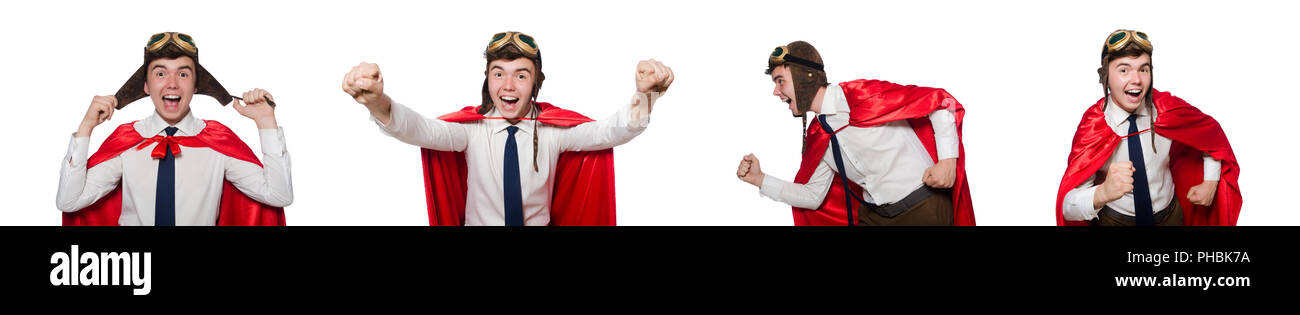 Funny hero isolated on the white Stock Photo - Alamy