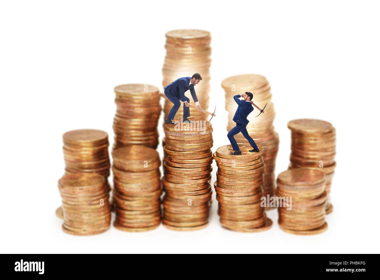 Cryptocurrency concept with businessman mining money Stock Photo - Alamy