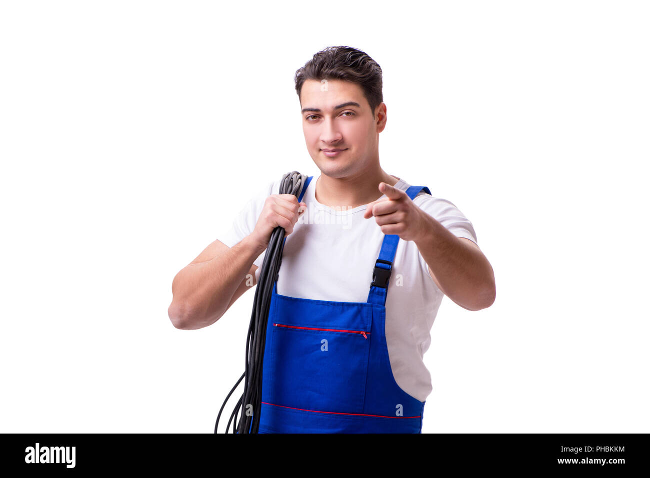 Male electrical worker repairs hi-res stock photography and images - Alamy