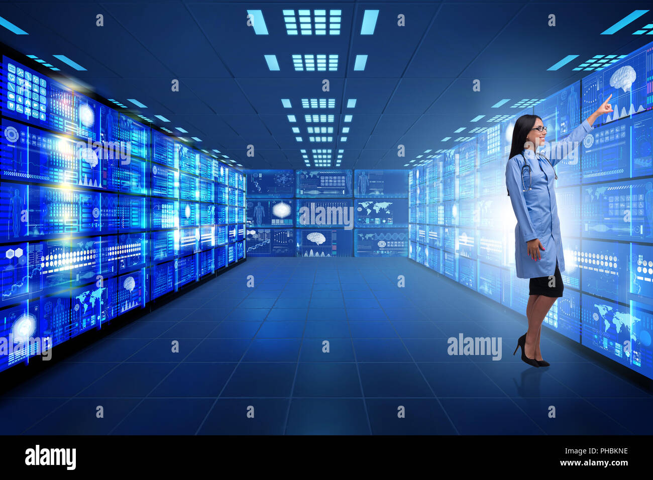 Concept of telemedicine with female doctor Stock Photo - Alamy