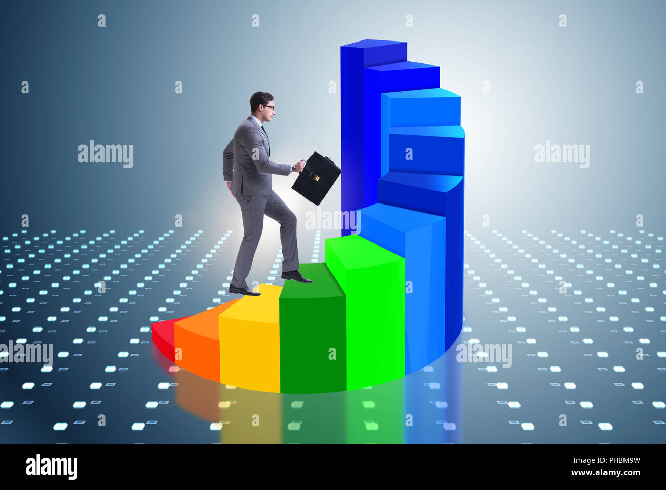 Career development with stairs in business concept Stock Photo - Alamy