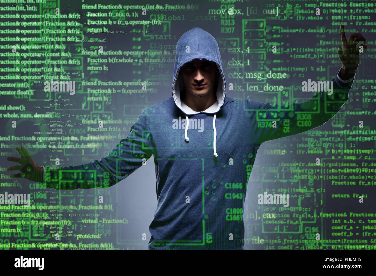 Young hacker in cyber security concept Stock Photo - Alamy